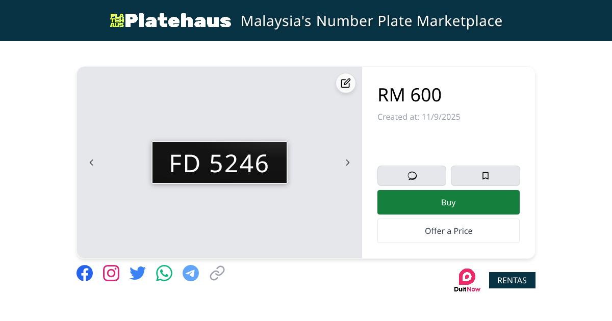 FD 5246 - Putrajaya | Platehaus